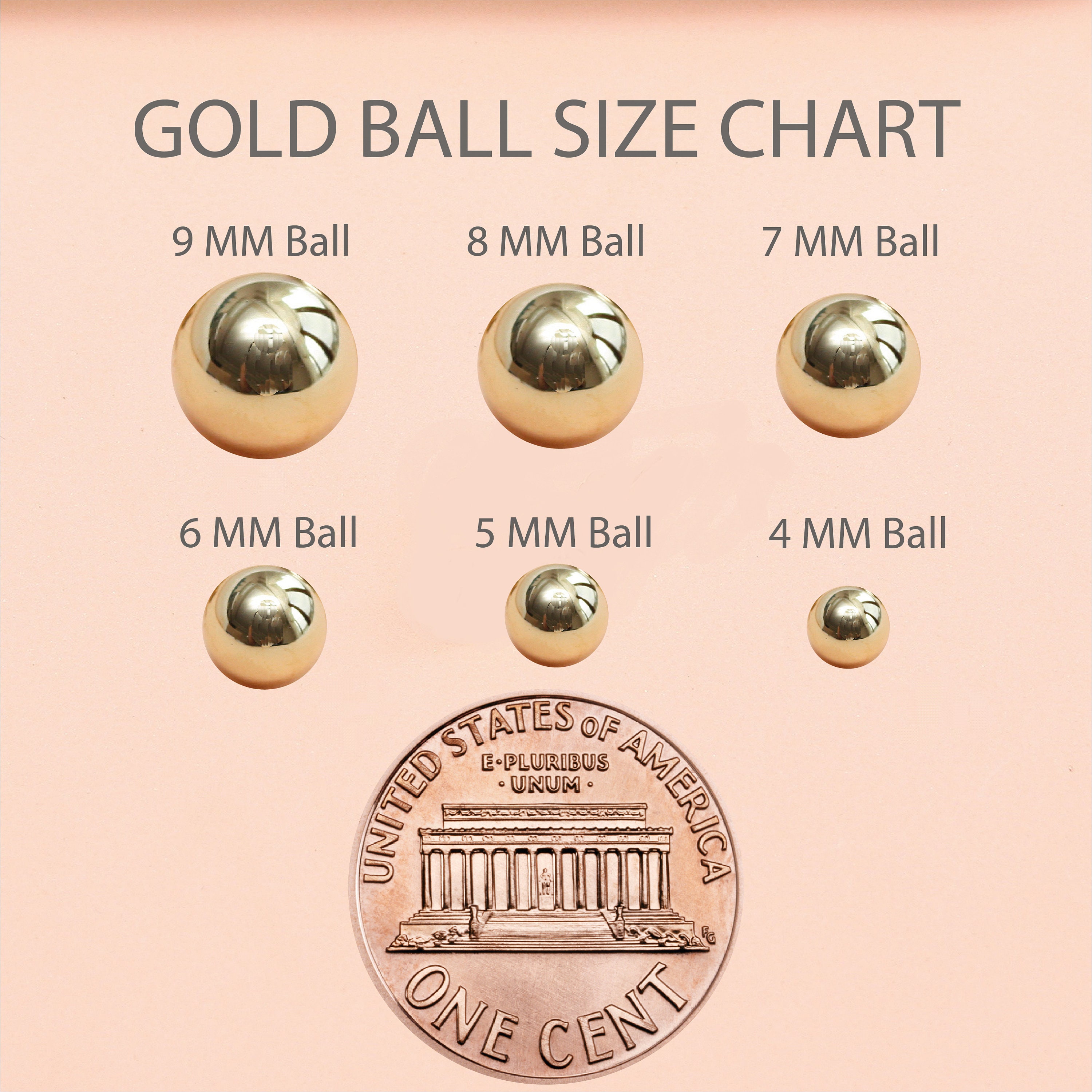 14K Solid Gold Ball Necklace 6 7 8 9 Mm Gold Ball Floating - Etsy