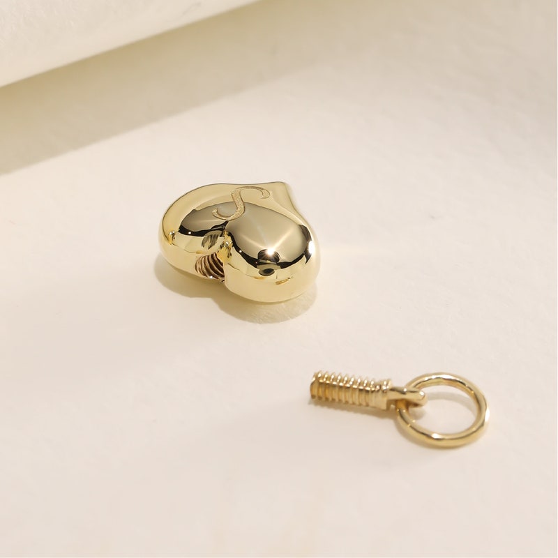 Solid Gold Heart Charms - Etsy