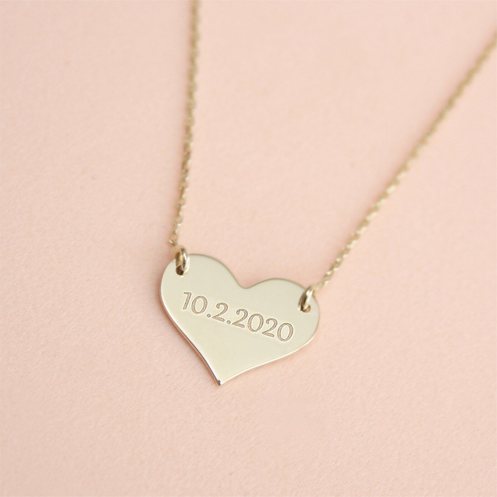 14K Gold Heart Name Necklace Personalized Heart Name - Etsy