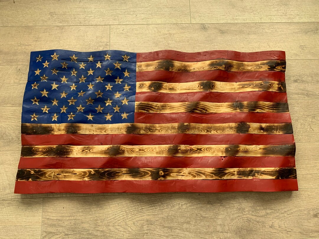 Rustic Waving Wood Flag - Etsy