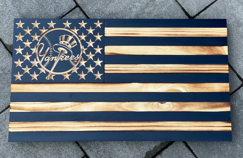 New York Yankees Wood Flag - Etsy