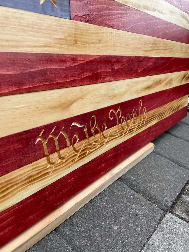 Wood American Flag Custom Engraving - Etsy