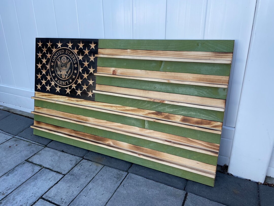 US Army Wood Flag Challenge Coin Display - Etsy