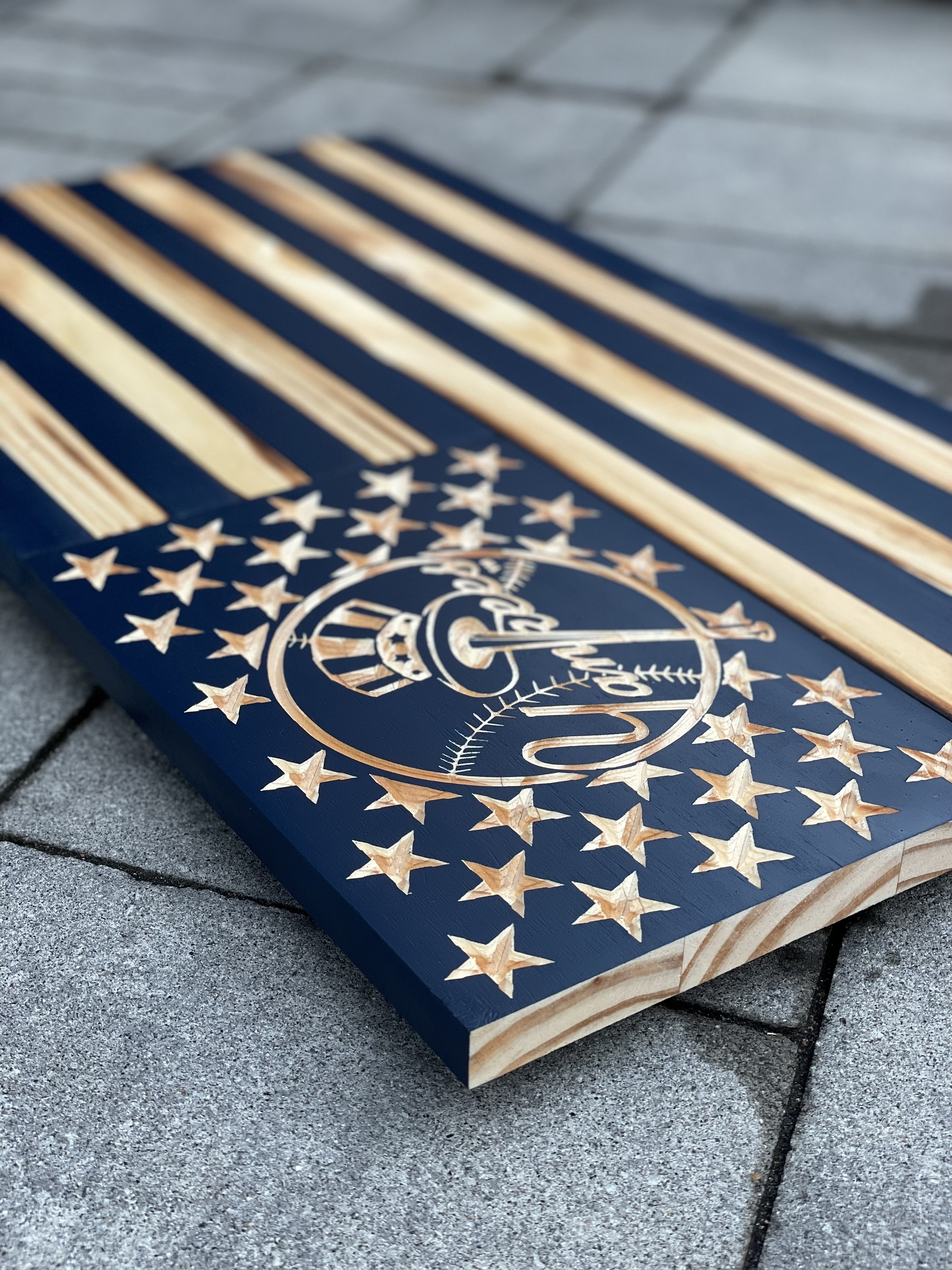 New York Yankees Wood Flag - Etsy