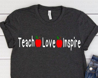 Teach Love Inspire SVG File Silhouette Cut File Cricut Clipart - Etsy