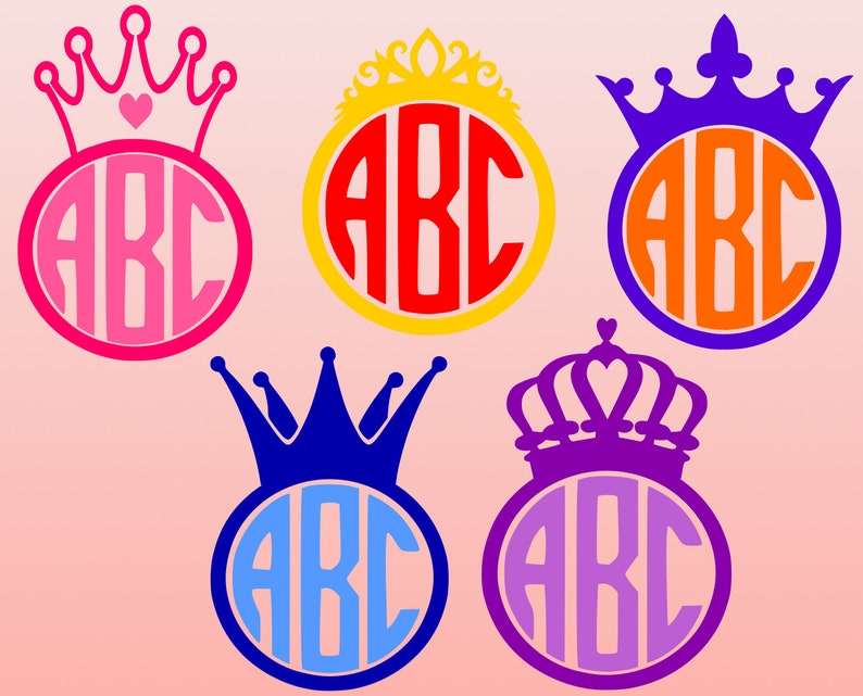 Crown Monogram SVG Crown Cut Files Monogram SVG Dxf Png | Etsy
