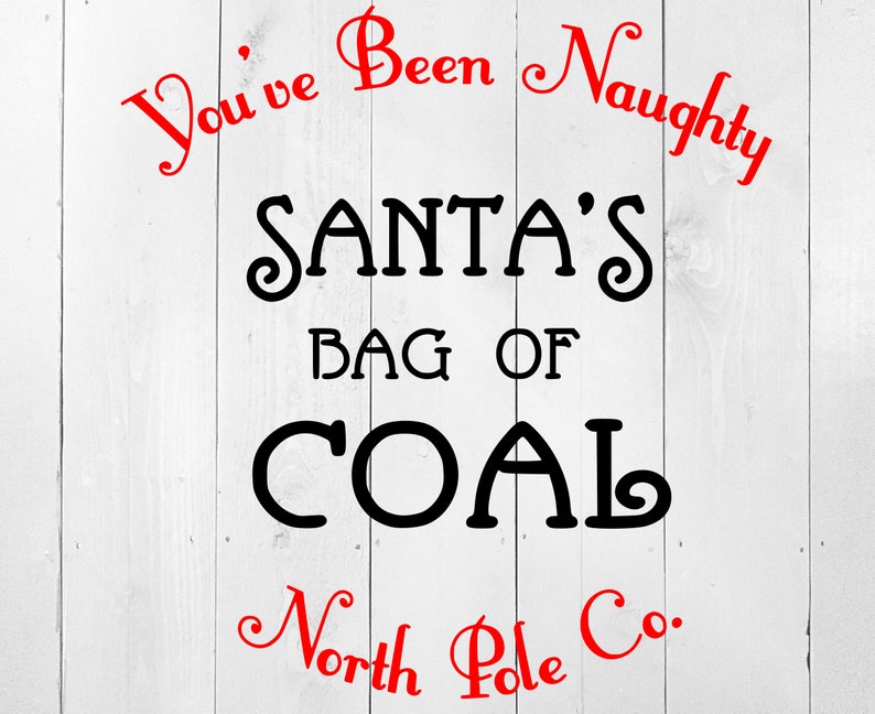 Bag of Coal SVG Santa's Naughty List SVG Santa's Bag - Etsy