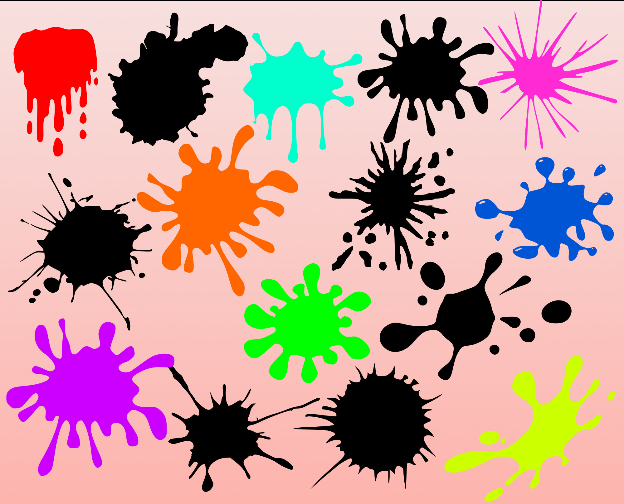 Splatter SVG Bundle, Paint Splatter Cut Files, Dxf, Png, Eps, Splatter ...