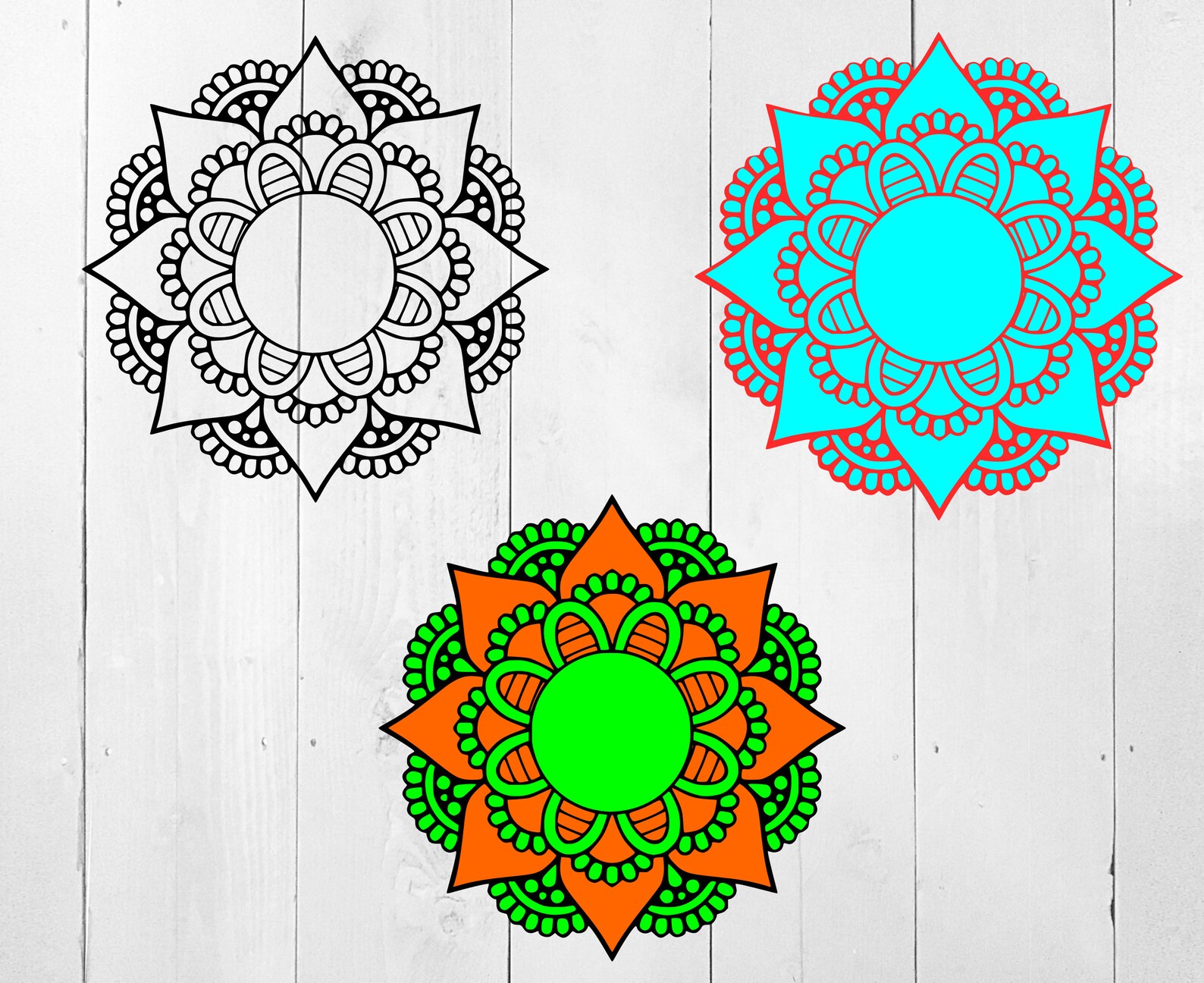 Mandala SVG Mandala Cut Files dxf png eps svg mandala | Etsy
