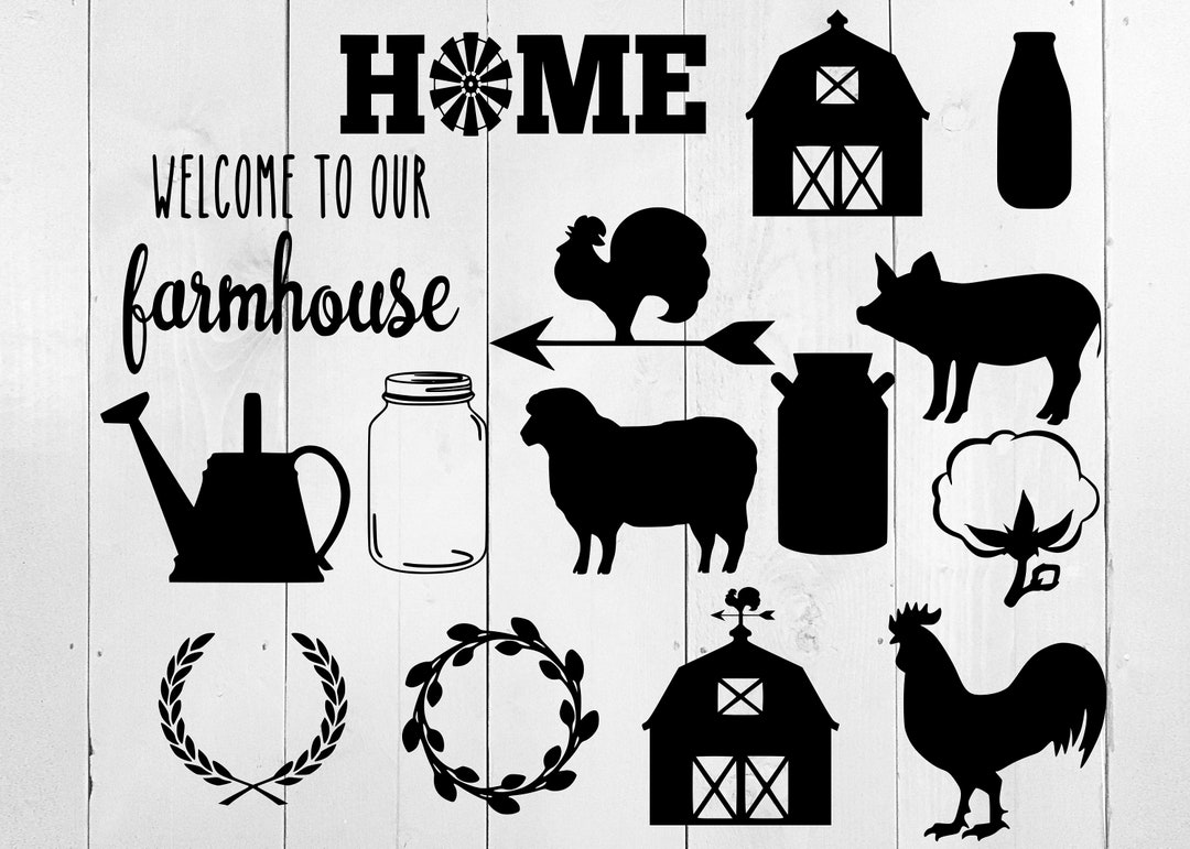 Farmhouse Svg, Farm SVG, Farmhouse Decor Svg, Farm Clipart, Farm Animal ...