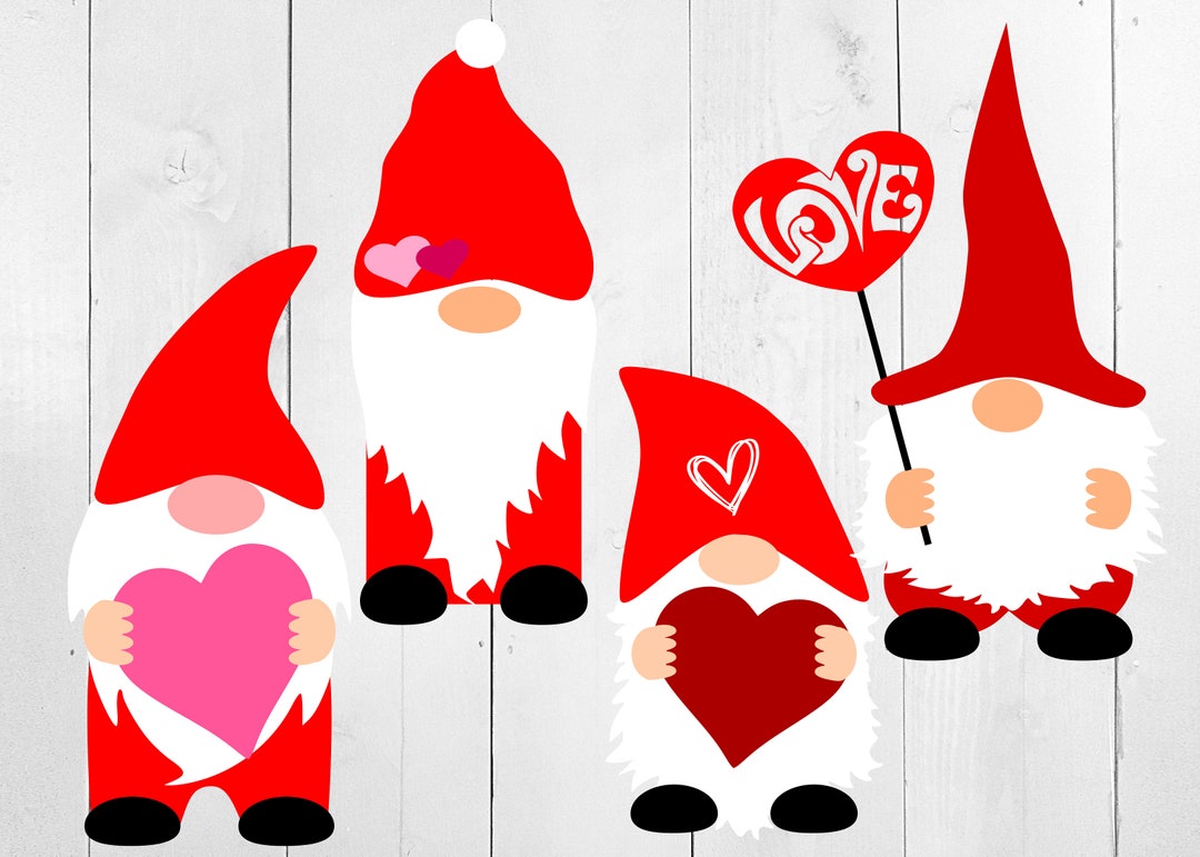 Gnome SVG, Valentine SVG, Valentine Gnome SVG, Garden Gnome Cutfile ...