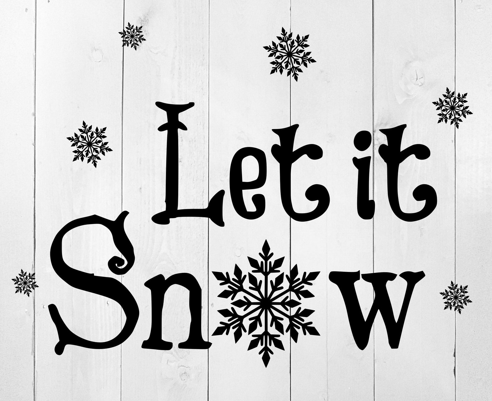 Let It Snow SVG Christmas SVG Winter Svg Snowflake Svg | Etsy