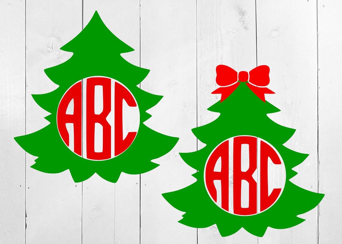Christmas SVG Christmas Tree Monogram SVG Xmas Tree Monogram | Etsy