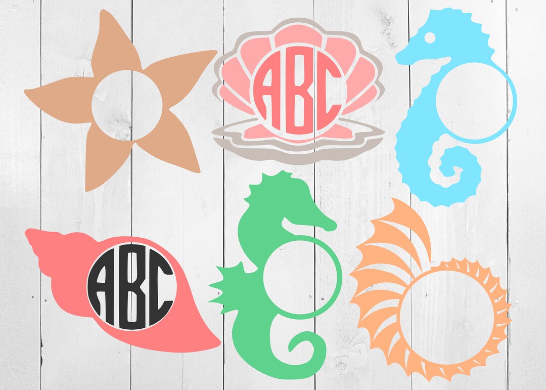 Seashell Monogram Frame SVG, Shell Monogram, Summer Monogram Frames ...