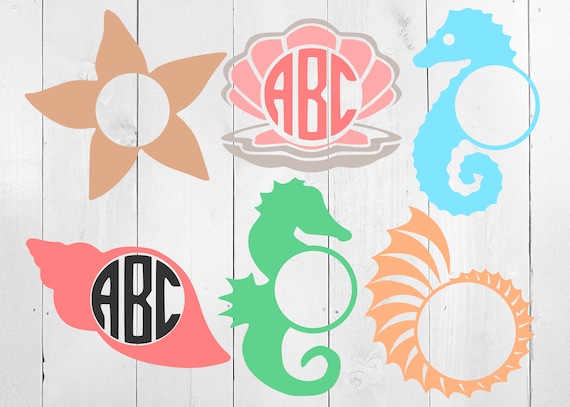 Seashell Monogram Frame SVG Shell Monogram Summer Monogram - Etsy