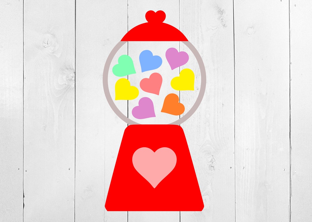 Gumball Machine SVG , Valentine's Day Svg , Bubble Gum Clipart, Gumball ...