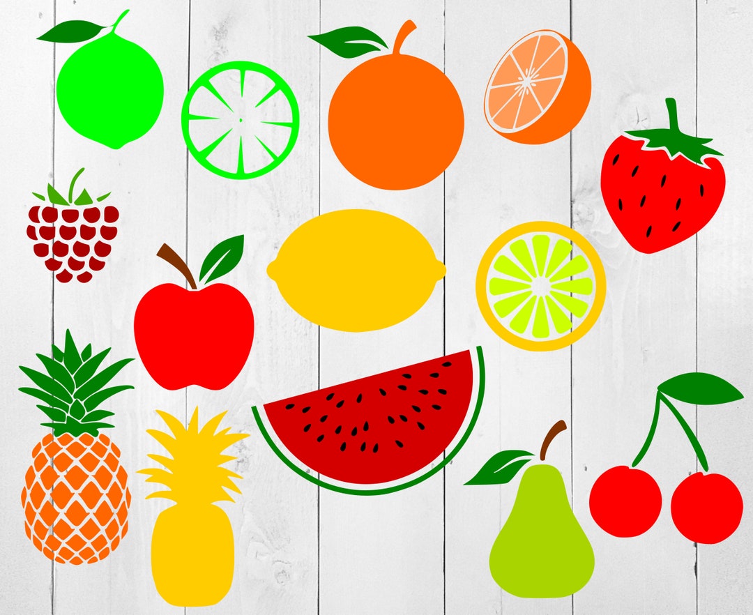 Fruit SVG Bundle, Fruit Cut Files, Dxf, Png, Eps, Svg, Fruit Clipart ...