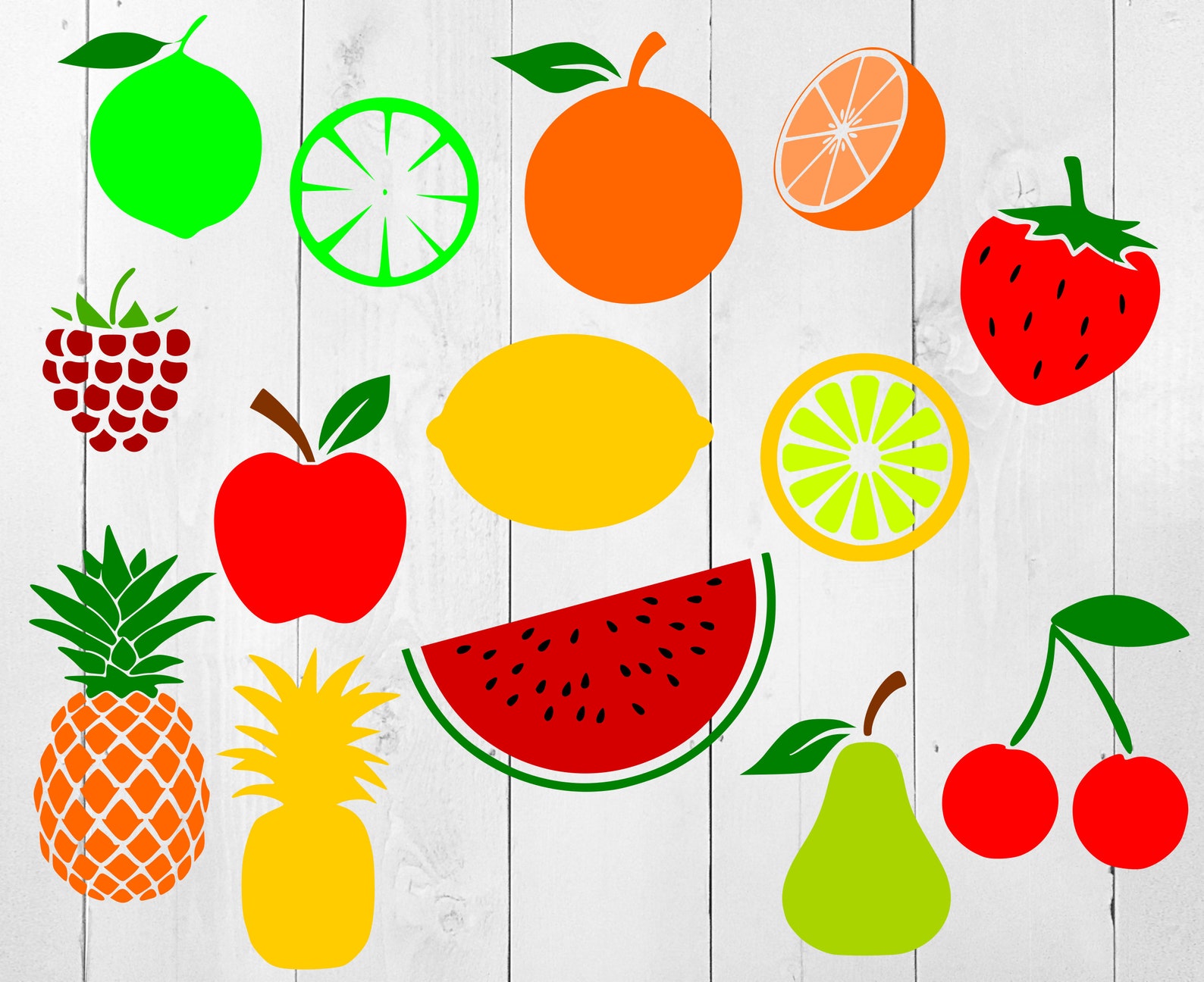 Fruit SVG Bundle, Fruit Cut Files, Dxf, Png, Eps, Svg, Fruit Clipart ...