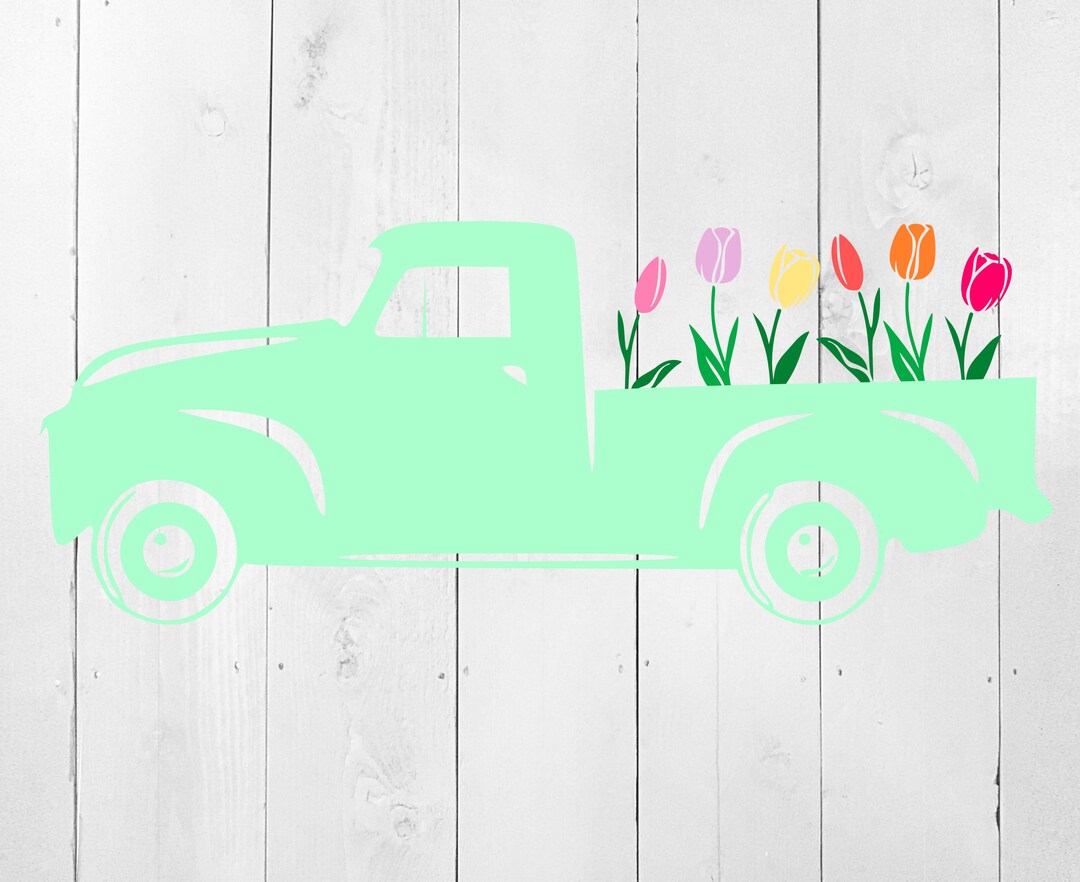 Easter SVG, Spring Truck SVG, Spring Flowerstruck Svg, Vintage Truck ...