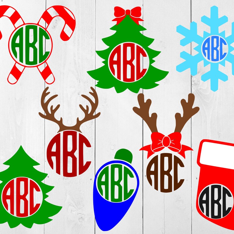 Christmas Monogram Svg - Etsy