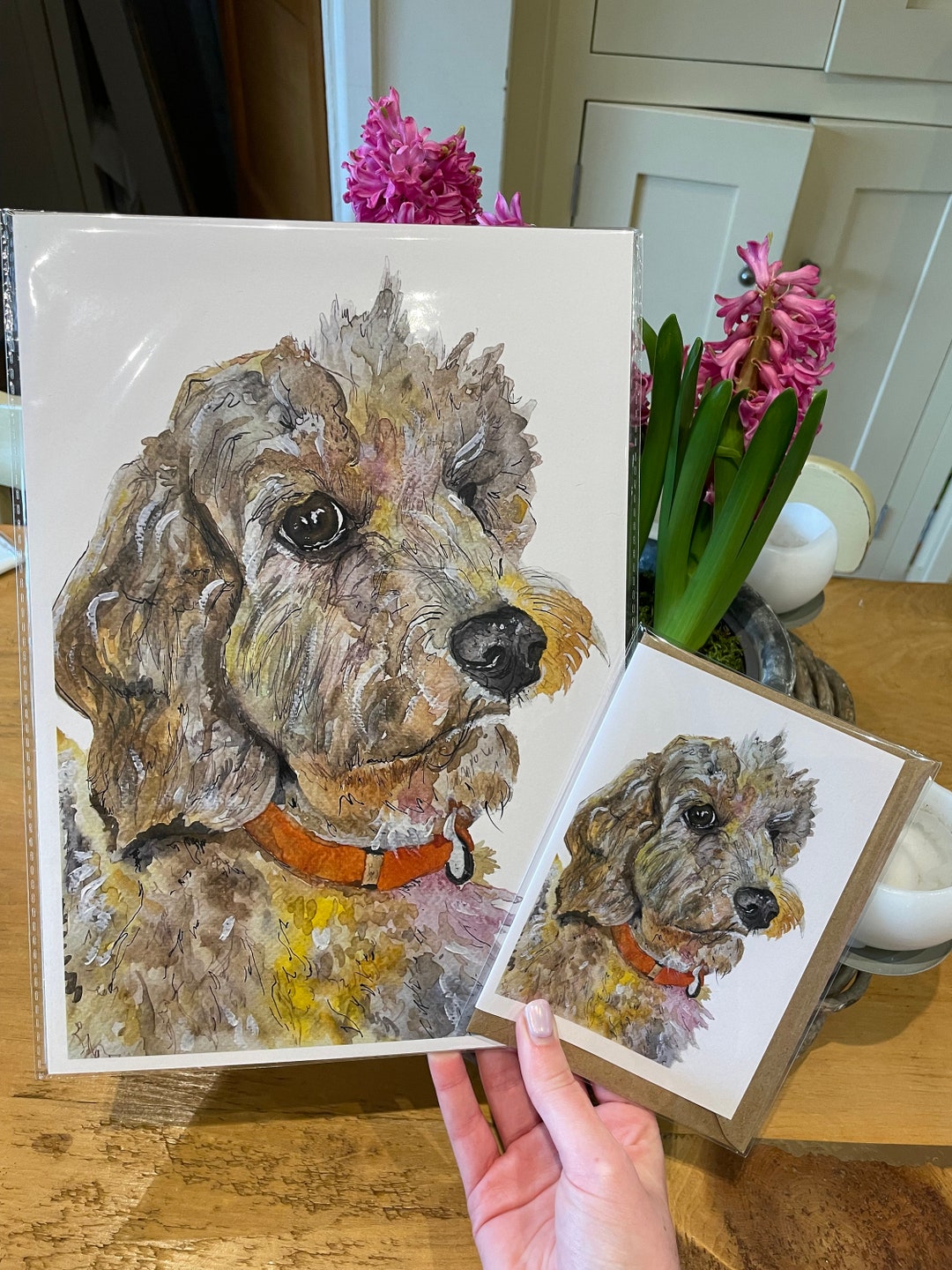 X1 A4 Cockapoo Art Print and X1 Greeting Card - Etsy UK