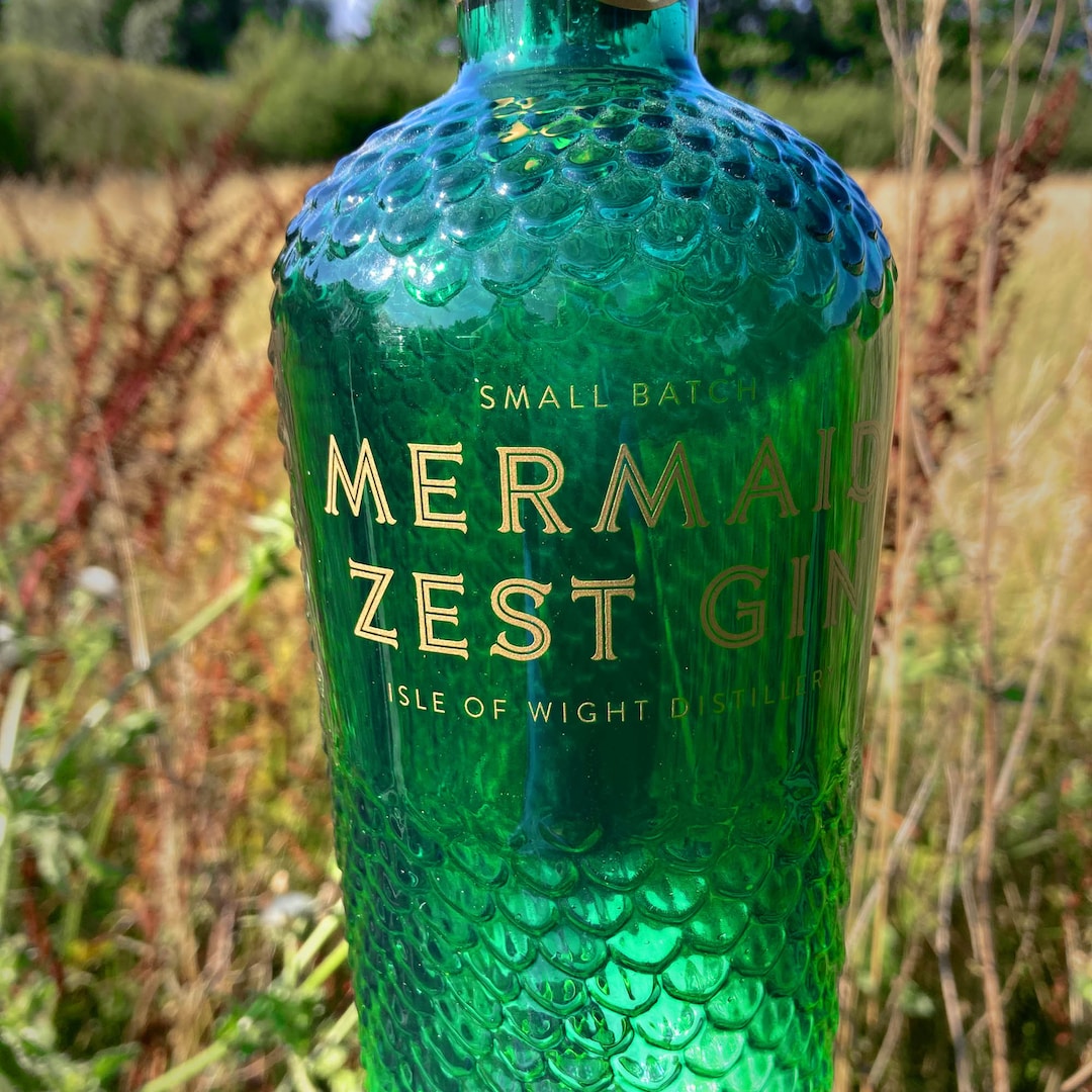 Green Murano Mermaid Glass Gin Bottles From Isle of Wight Mermaid Zest ...