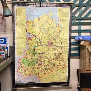 East German Map 45x36 Inches Large Vintage Map of Germany - Etsy