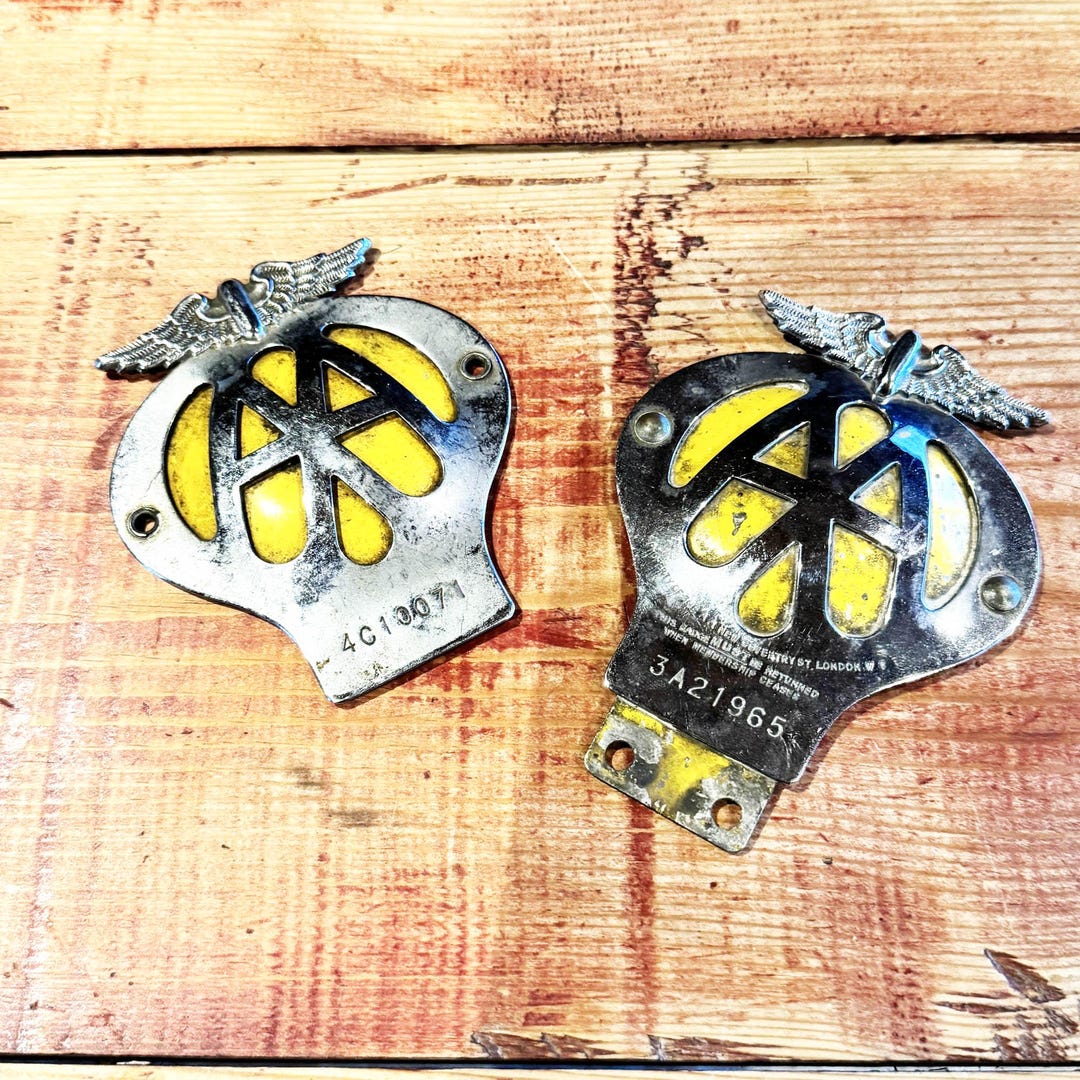 Two Vintage AA Car Badges - Etsy