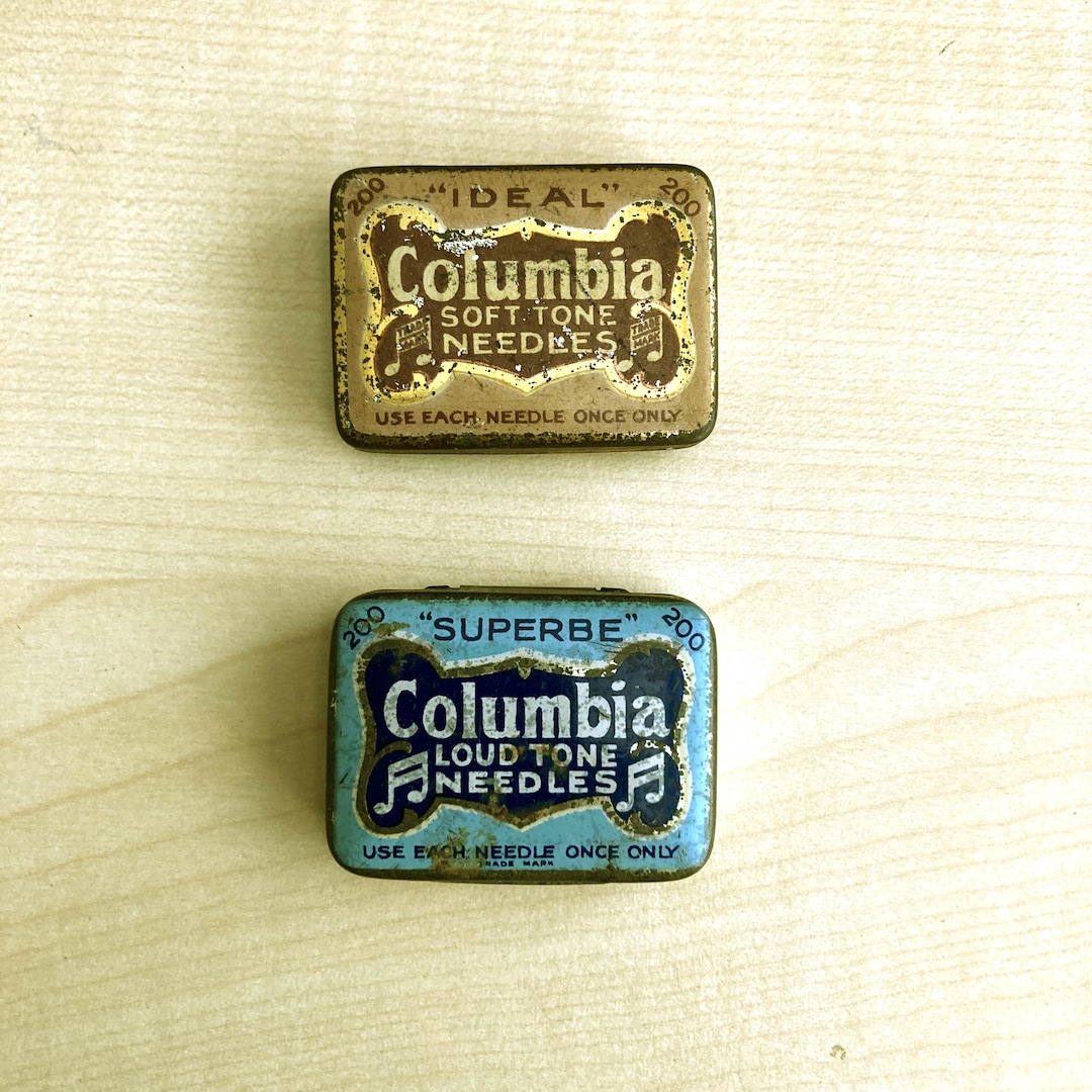 Antique Record Player Needle Tins by Columbia Loud Tone Needles ...