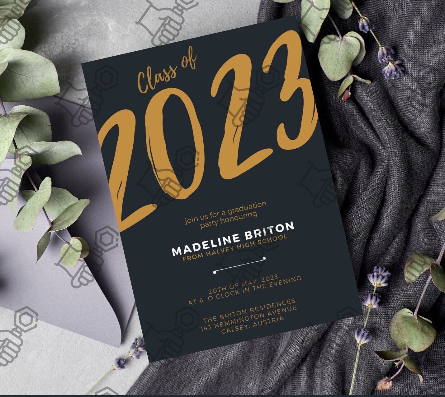 Graduation Party Invitation Graduation & Birthday Invitation Chalkboard ...