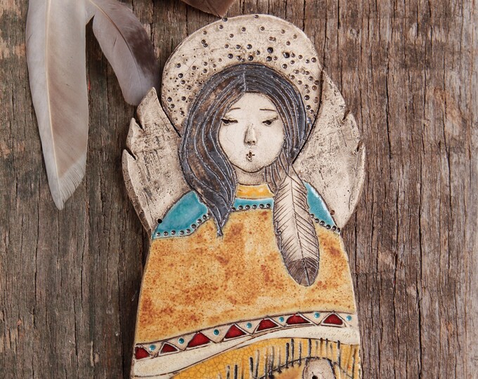 Ceramic Angel in Native American Dress - Etsy