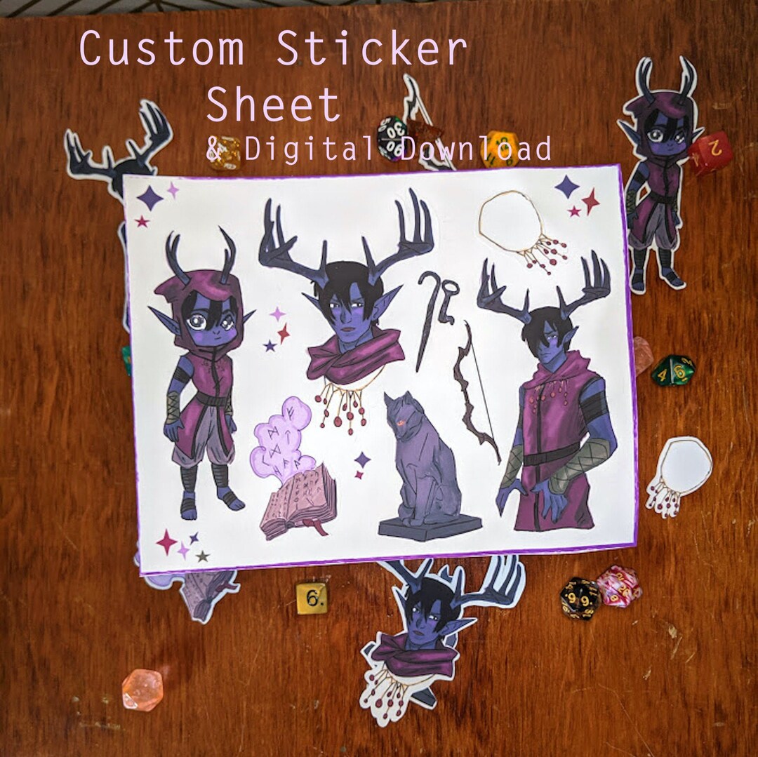 Custom Sticker Sheet D&D Character // Roleplaying Game // OC ...