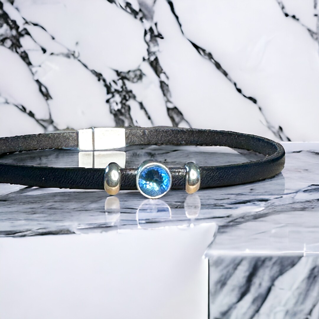 Crystal Sliding Charm With Two Side Accents 5mm Leather (zamak) Strong ...