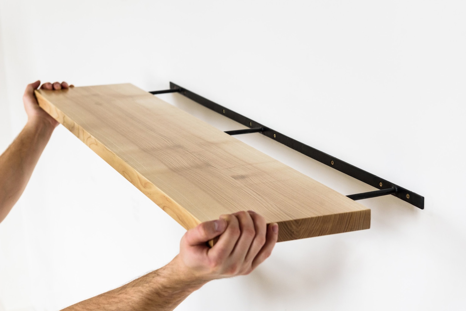 Ash Live Edge Shelf With Brackets, Custom Wood Shelves - Etsy