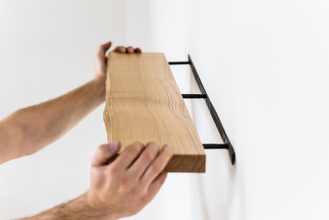 Ash Live Edge Shelf With Brackets, Custom Wood Shelves - Etsy
