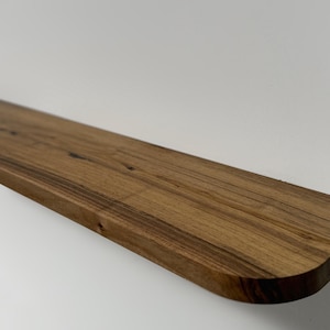 Walnut Rounded Shelf | Floating Wood Wall Decor - Etsy Australia