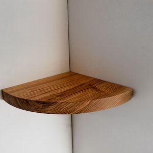 Floating Corner Shelves in Thick Oak Solid Wood - Etsy