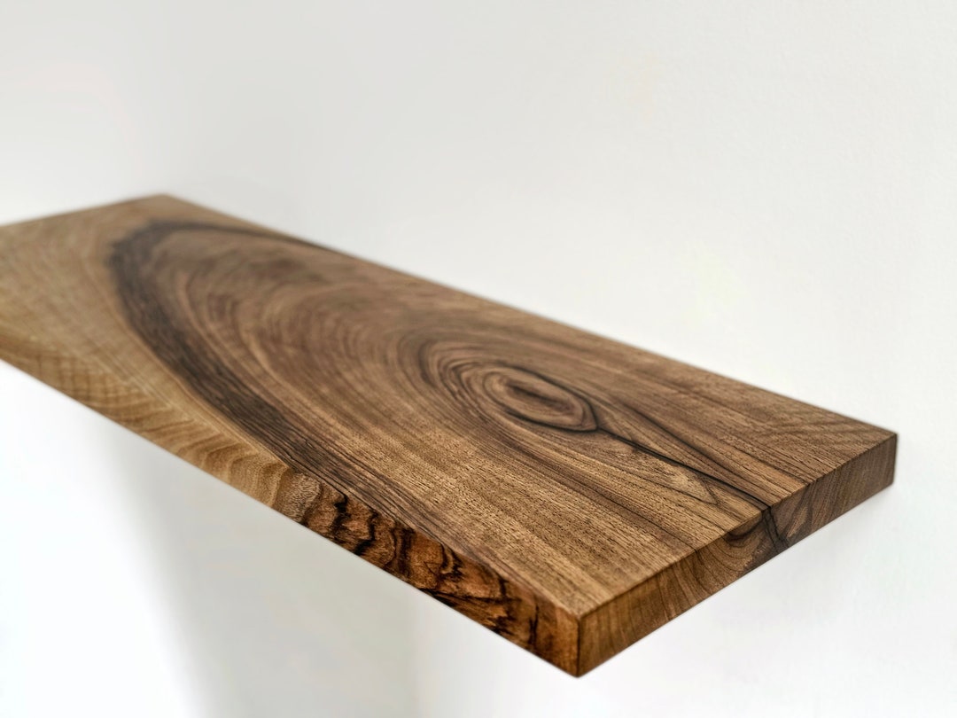 Walnut Floating Shelves, Custom Wood Shelves, Rustic Shelves, Bathroom ...