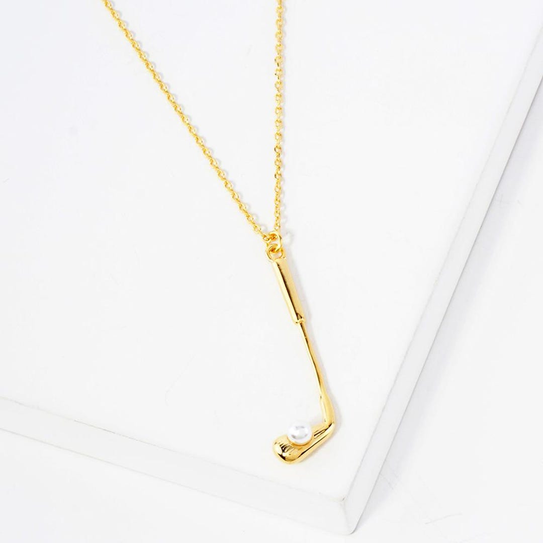 Gold Dipped Golf Club Pendant Necklace, Sports Jewelry - Etsy