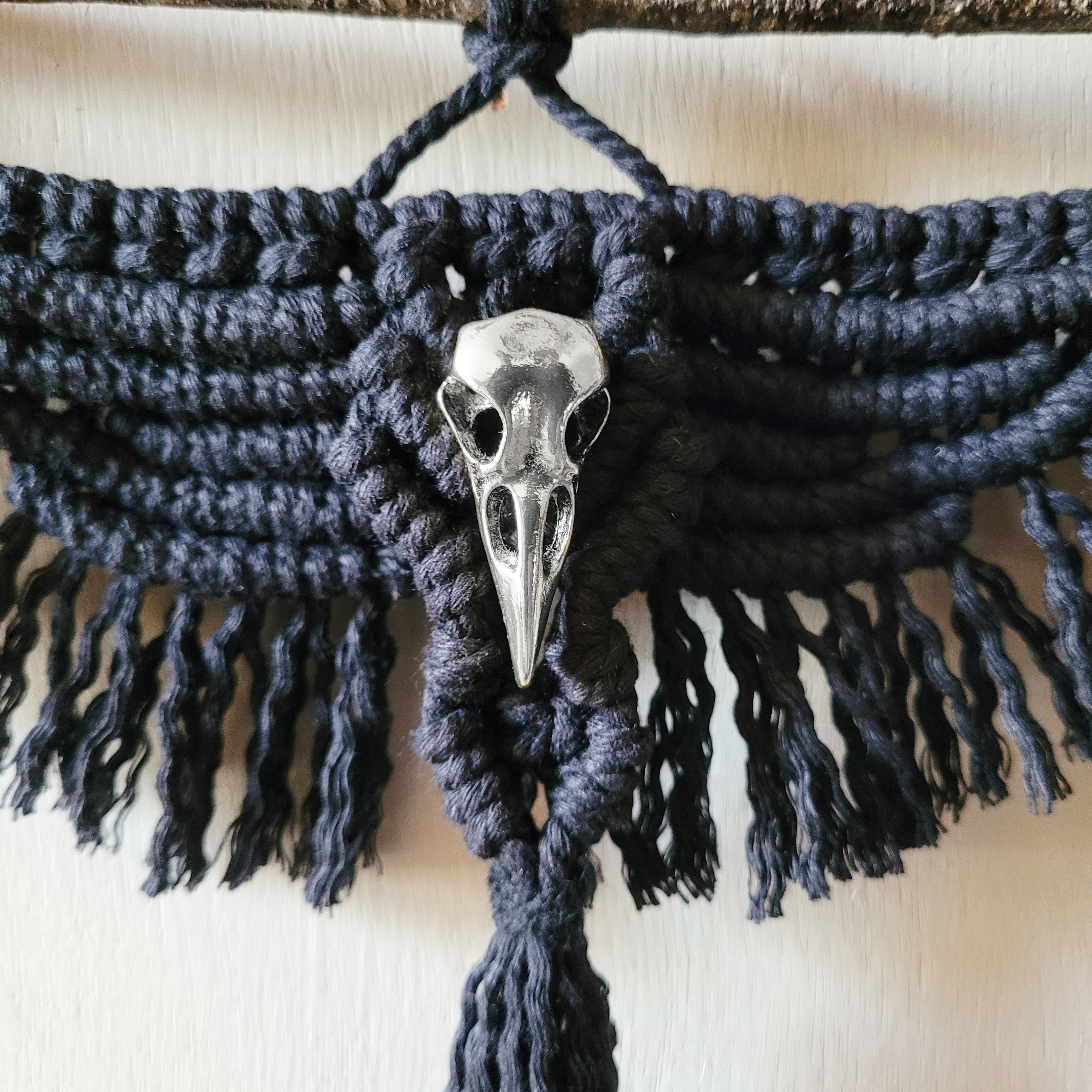 Crow Macrame Wall Hanging the Morrigu Crow - Etsy