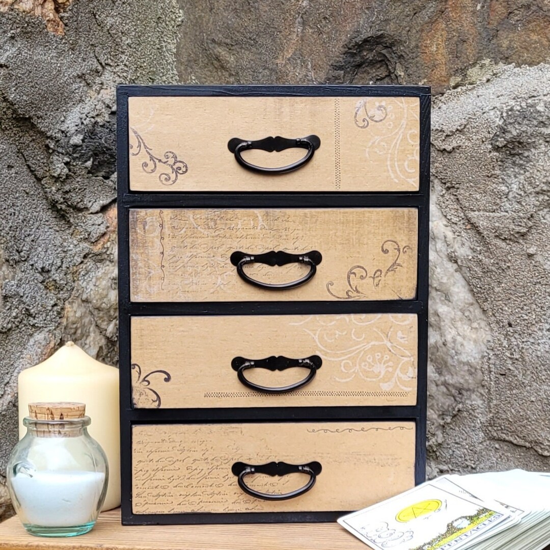 Wiccan Themed Altar Box, Pagan Trinket Storage, Pentagram Decoupage ...