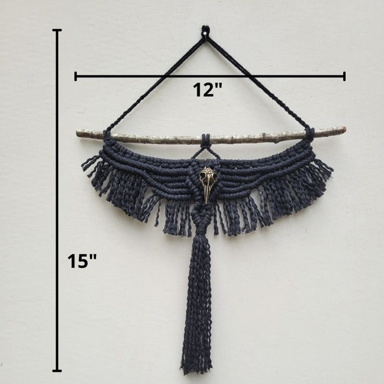 Crow Macrame Wall Hanging The Morrigu Crow | Etsy