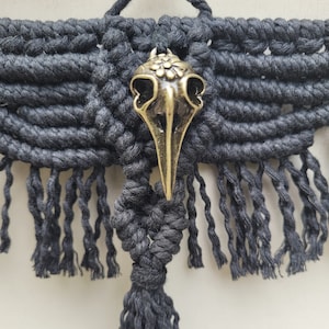 Crow Macrame Wall Hanging The Morrigu Crow | Etsy