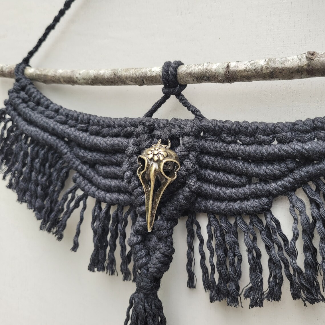 Crow Macrame Wall Hanging The Morrigu Crow | Etsy