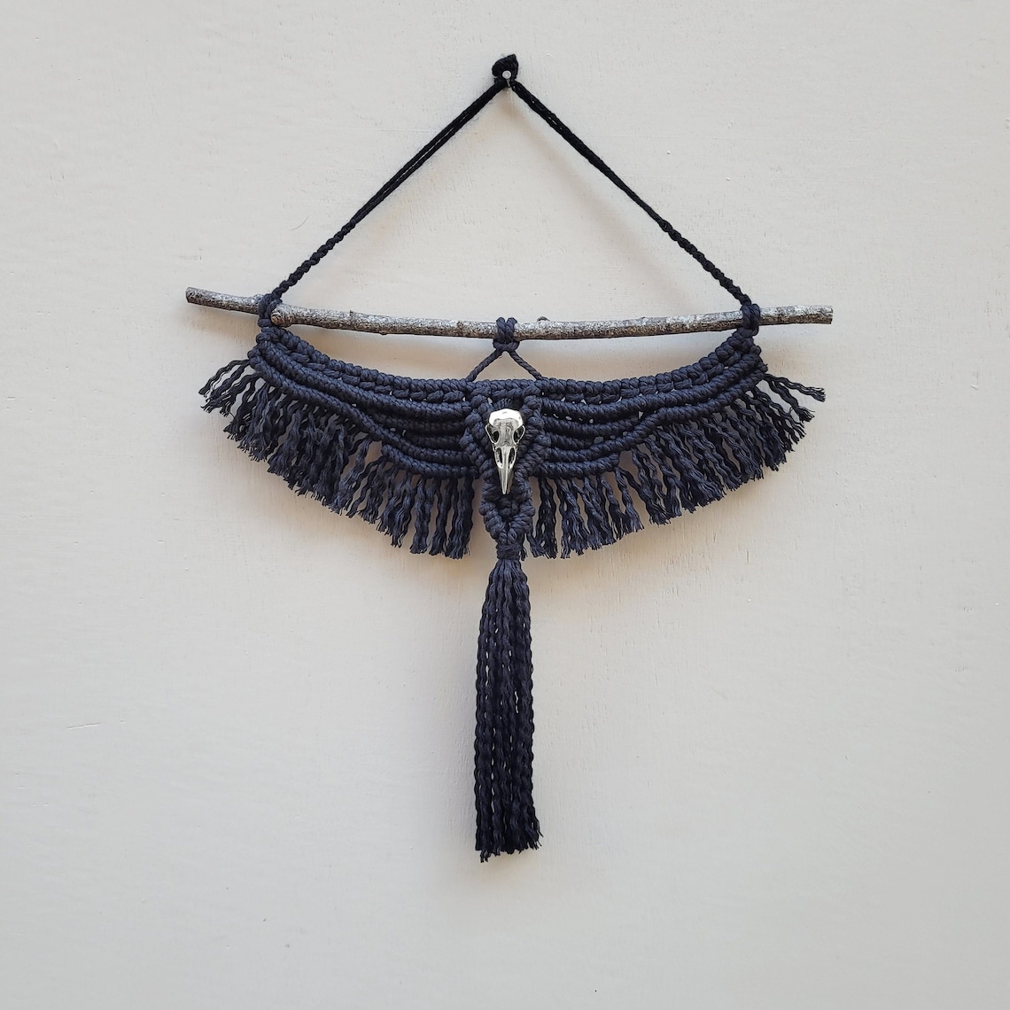 Crow Macrame Wall Hanging the Morrigu Crow - Etsy