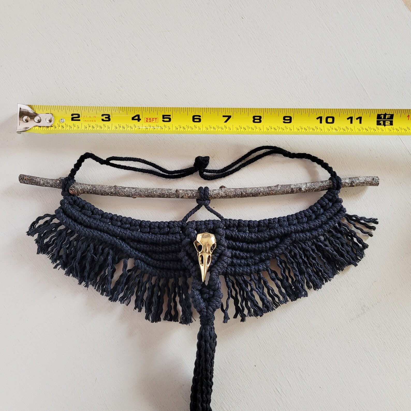 Crow Macrame Wall Hanging the Morrigu Crow | Etsy