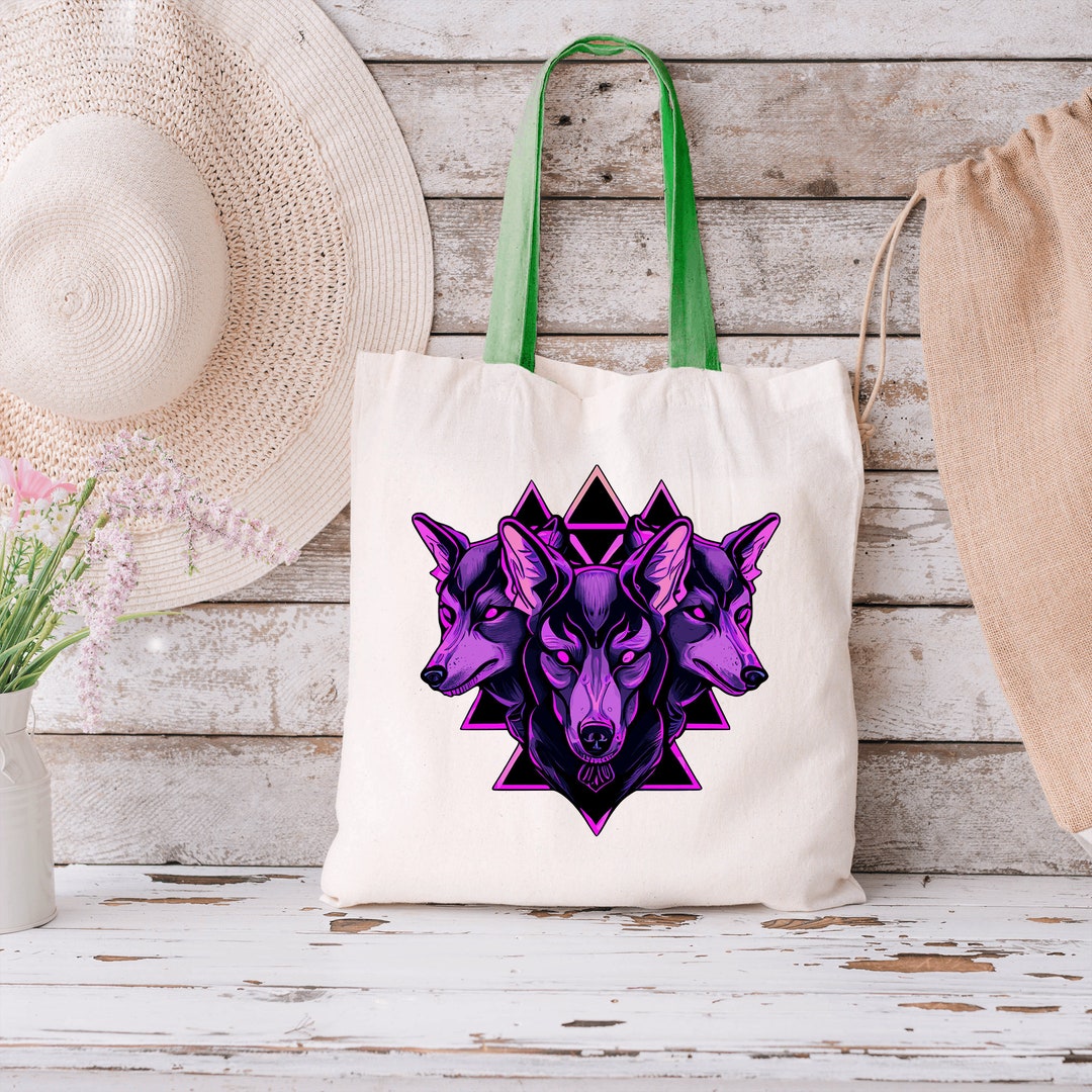 Pastel Goth Tote Bag With Wolves Design Personalized Anime - Etsy
