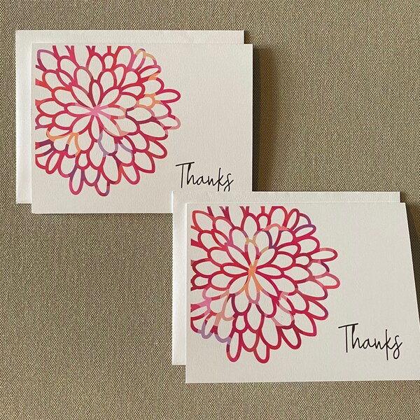 Watercolor Print Wildflower Bouquet Thank You Cards, Thank You Note ...