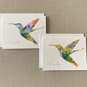 Colorful Hummingbird Sympathy Cards Blank Hummingbird - Etsy