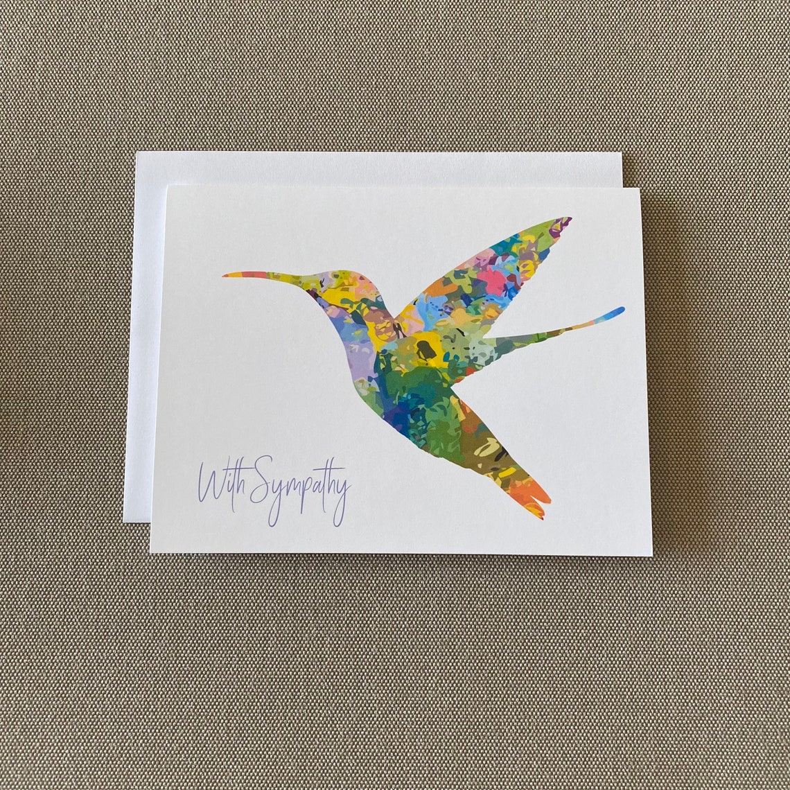 Colorful Hummingbird Sympathy Cards Blank Hummingbird - Etsy